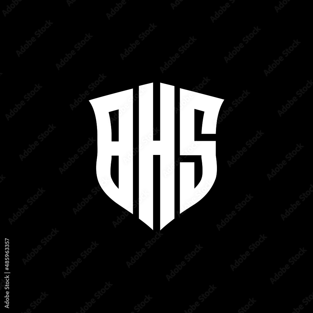 BHS letter logo design with black background in illustrator, vector ...