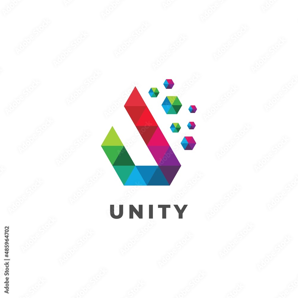 Bisnis huruf U vektor desain logo perusahaan. Colorful huruf U logo ...