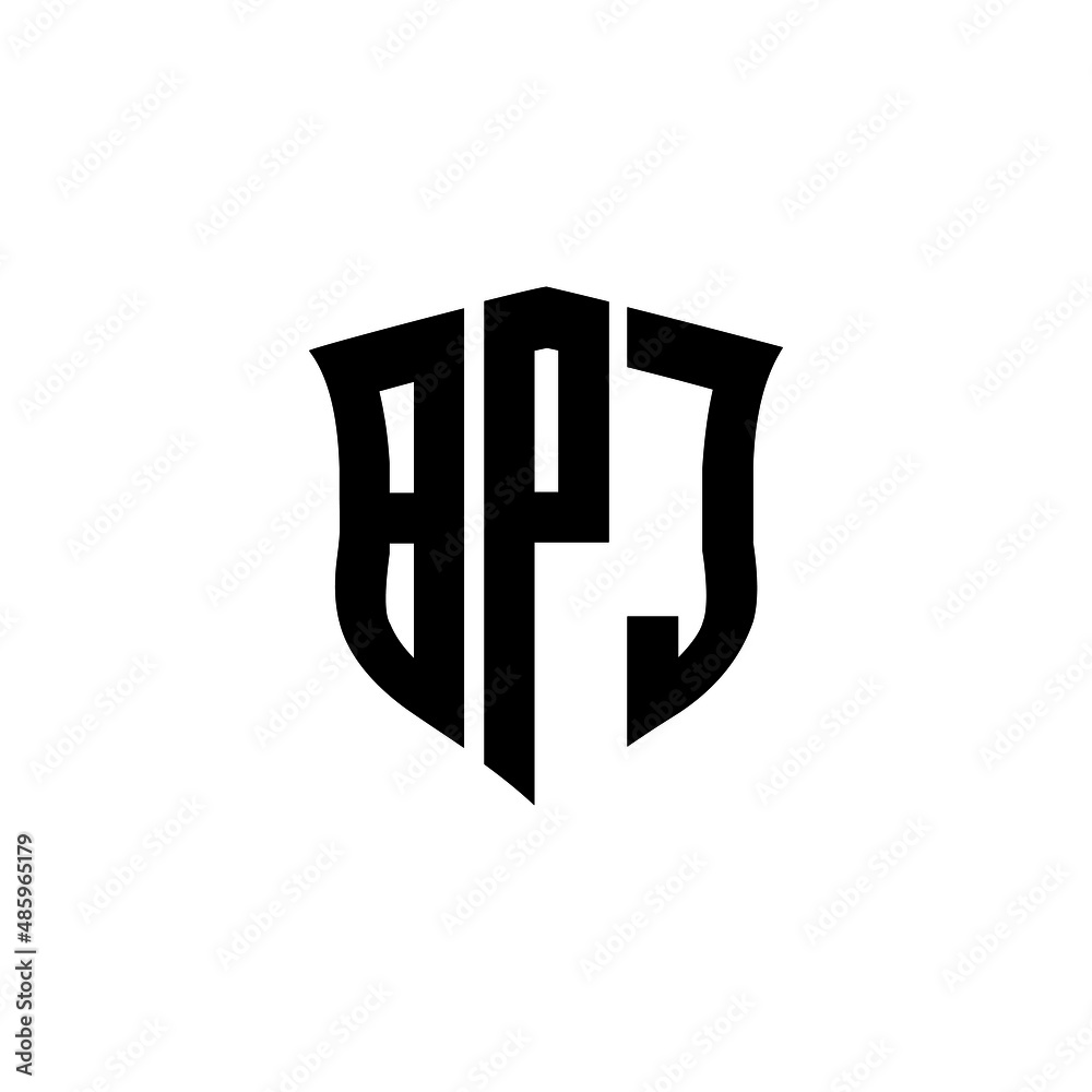 BPJ letter logo design with white background in illustrator, vector ...