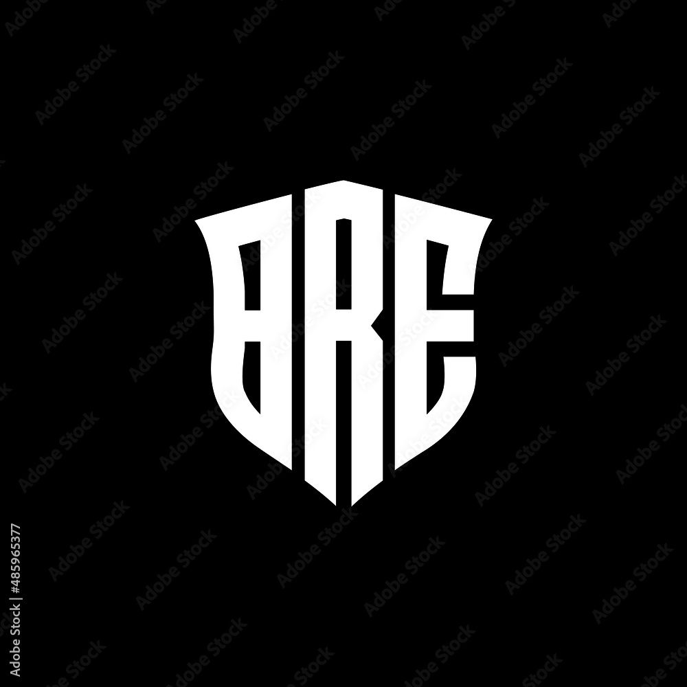 Vecteur Stock BRE letter logo design with black background in ...