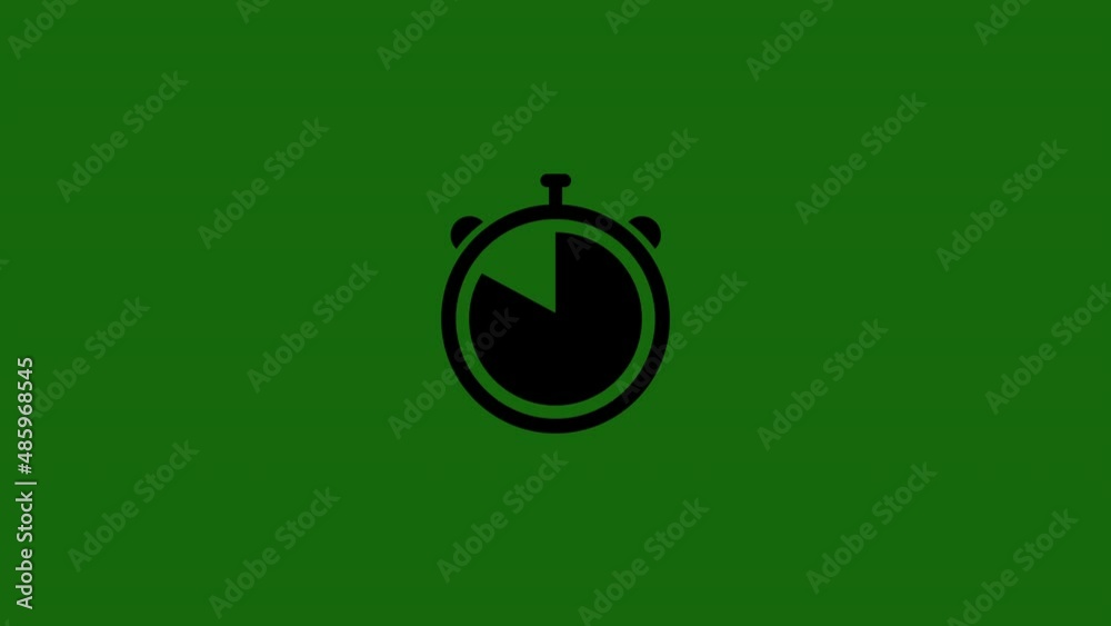 stopwatch icon animation. green background. 4K motion animation. Stock ...