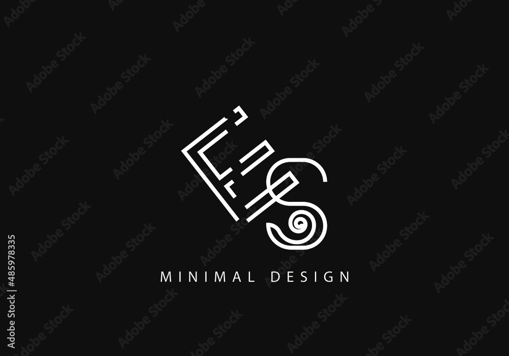 Alphabet letter ES logo design line art Stock Vector | Adobe Stock