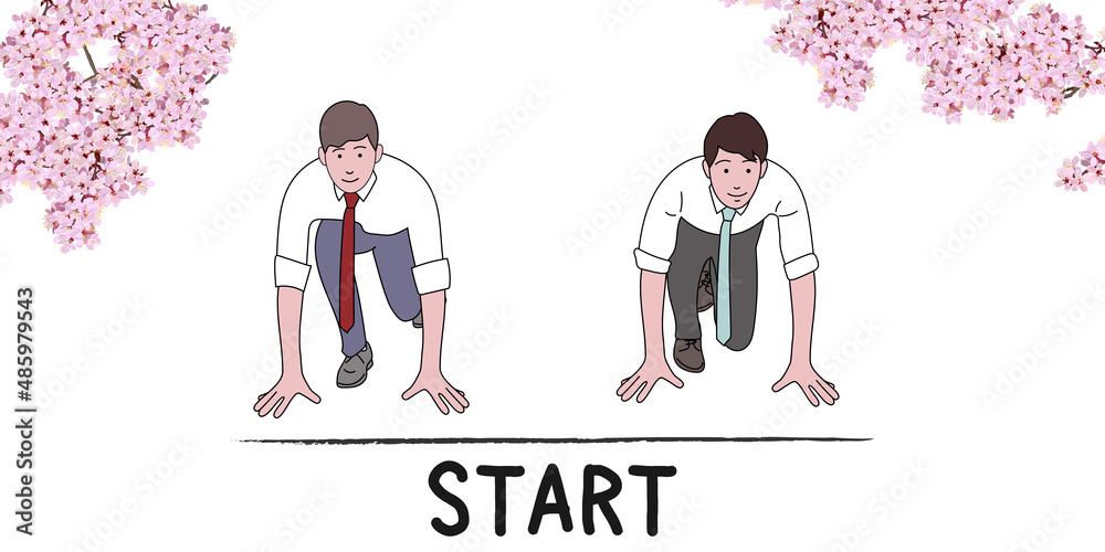 Vector illustration banner without background of two businessmen in a ...