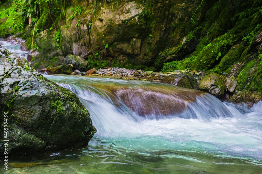 veil waterfall in peru tingo maria peruvian jungle, crystal clear water ...