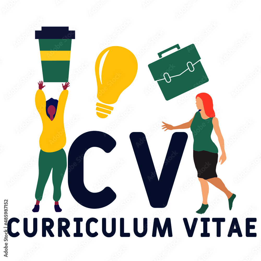 CV - Curriculum Vitae acronym. business concept background. vector ...