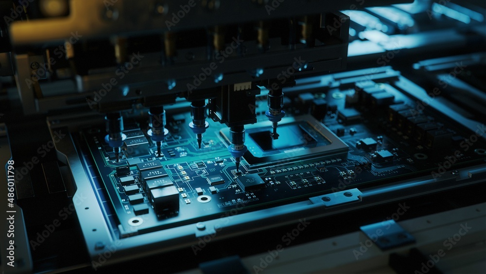 Automatic Pick and Place machine quickly installs Components on Circuit ...