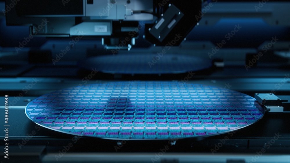 Silicon Wafer During Production at Advanced Semiconductor Foundry, that ...