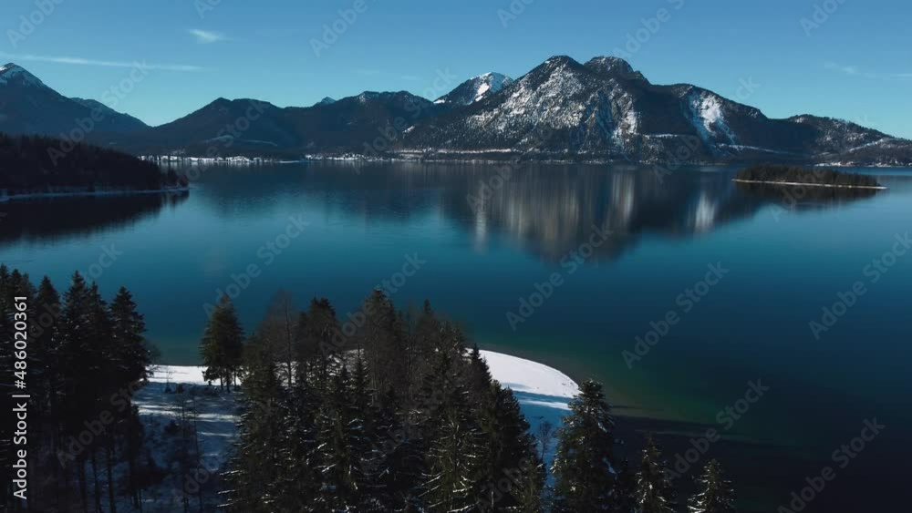 Famous Bavarian lake Walchensee in south Germany in the alps mountains ...