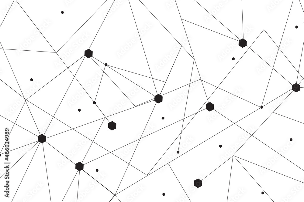 Network abstract connection isolated on white background. Network ...