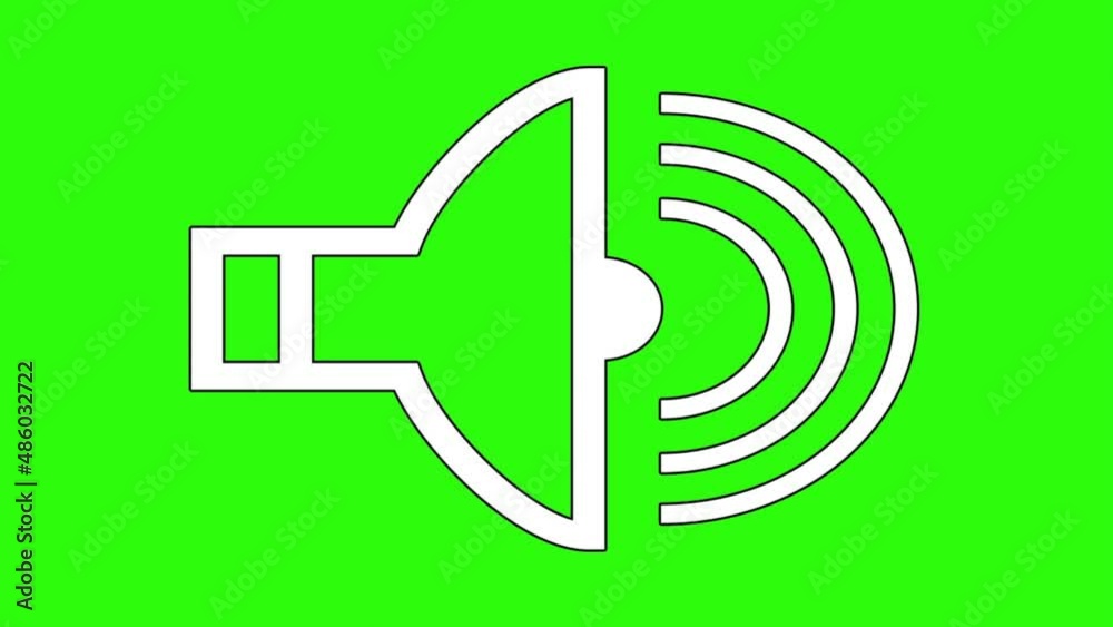 Speaker volume icon on the green screen background. Icon of sound on ...