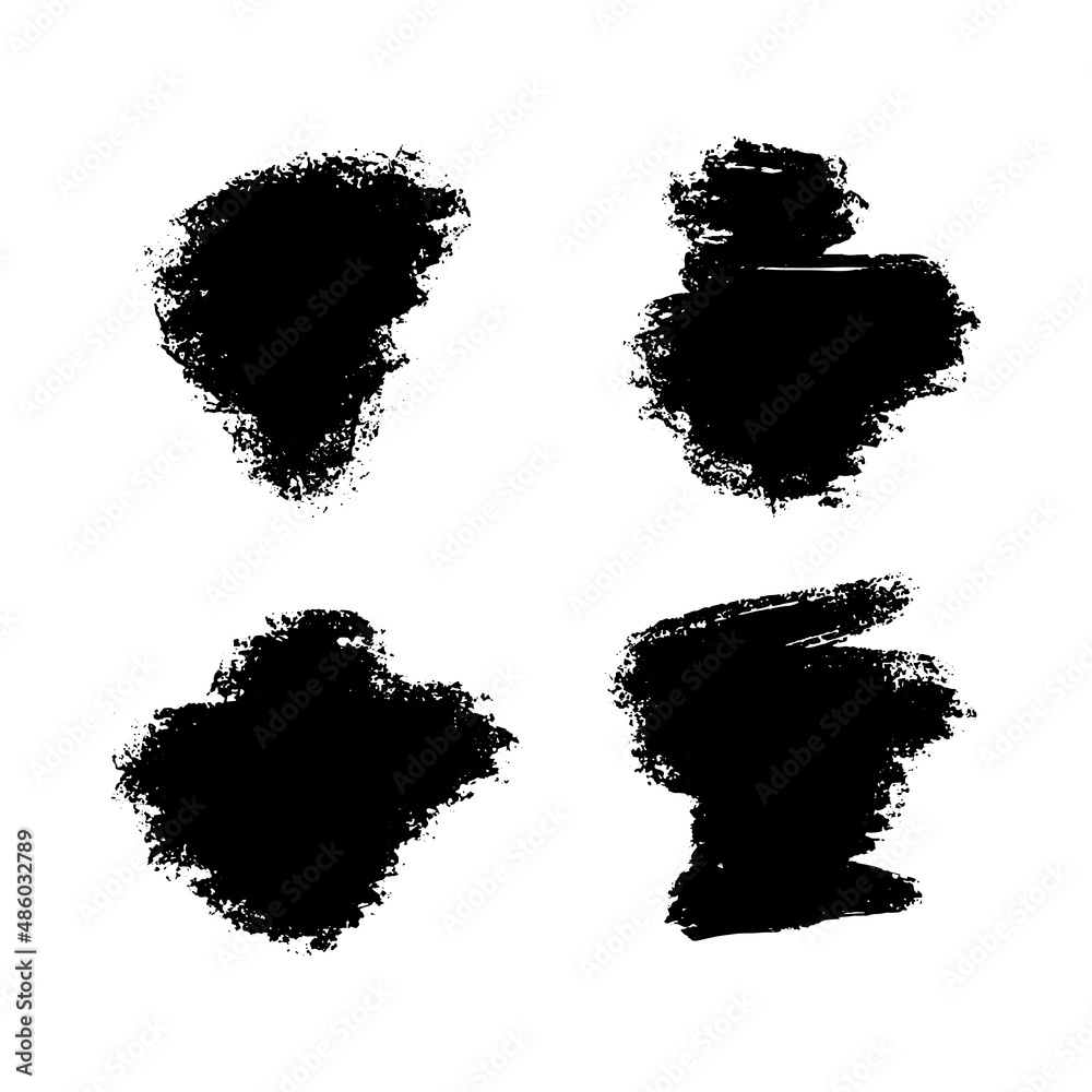 Ink brush stroke collection set Stock Vector | Adobe Stock