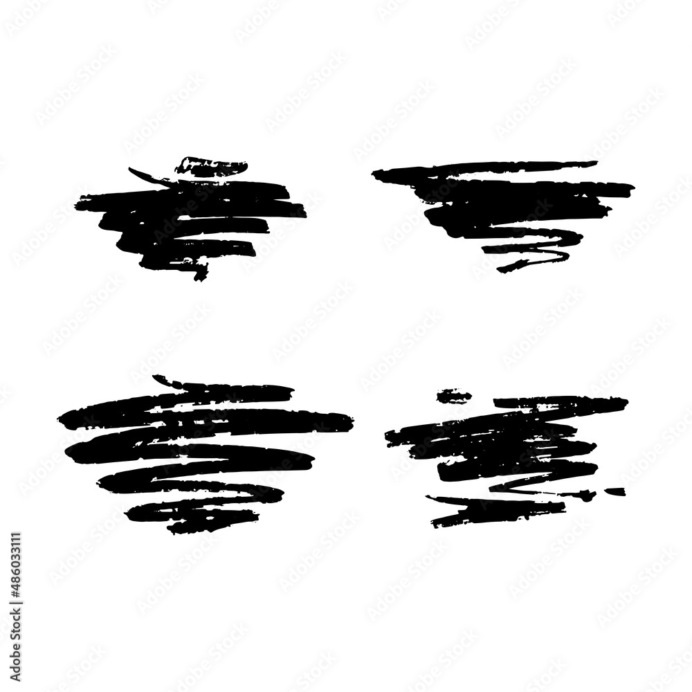 Ink brush stroke collection set Stock Vector | Adobe Stock