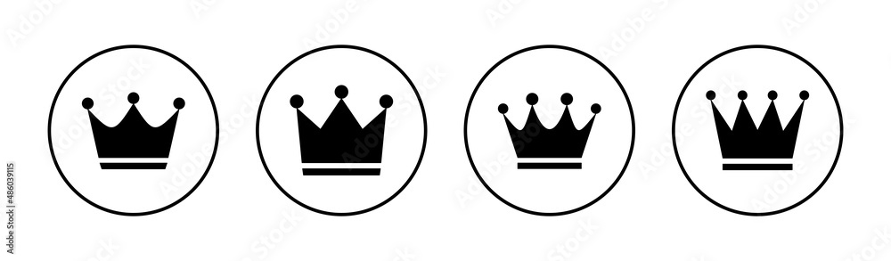 Crown icons set. crown sign and symbol Stock Vector | Adobe Stock