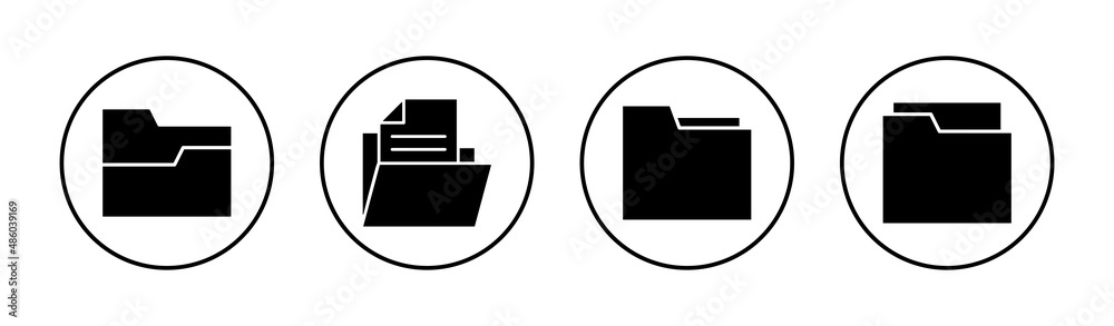 Folder icons set. folder sign and symbol Stock Vector | Adobe Stock