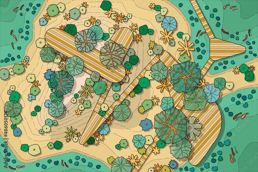 top view tree vector set for architectural and landscape design. Stock ...