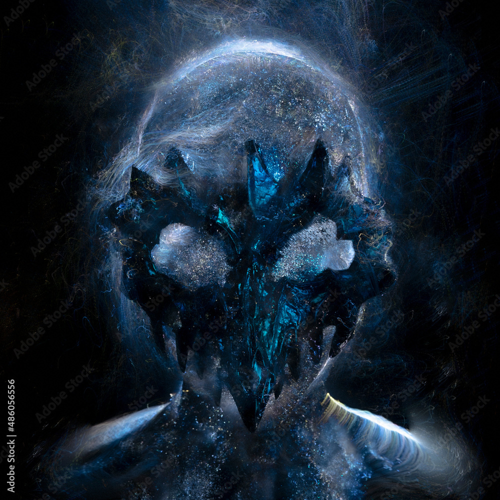 music album cover, abstract silhouette demon Stock Illustration | Adobe ...