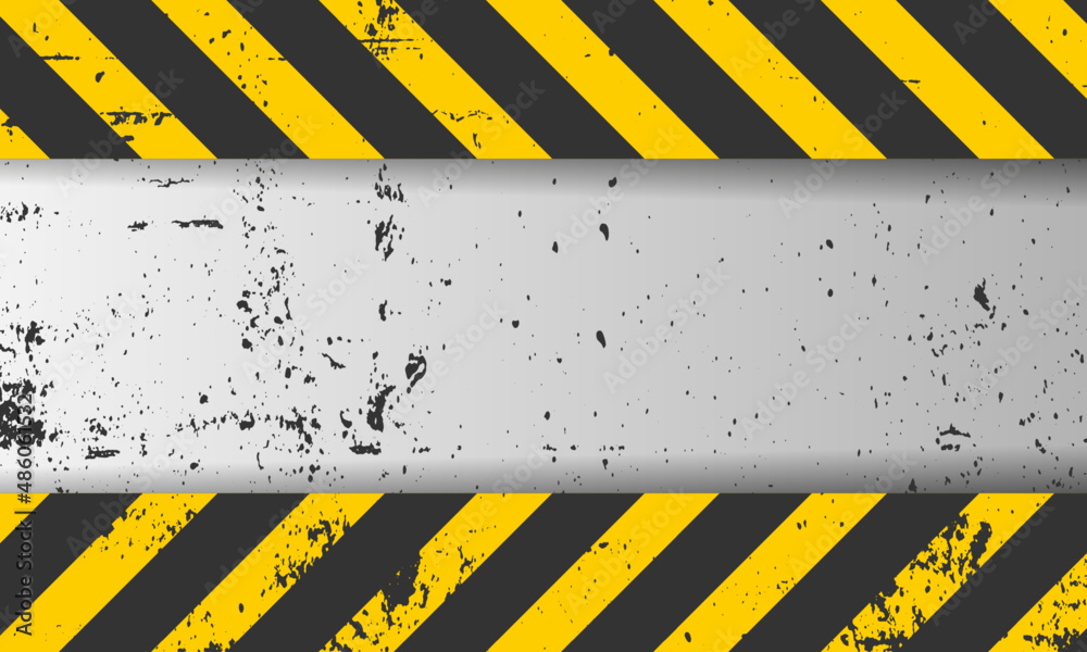Black and Yellow diagonal stripes background with grunge texture for Warn Caution, Industrial ...