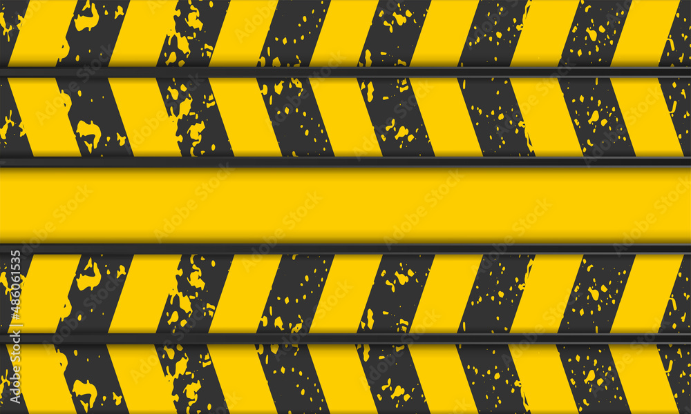 Black and Yellow diagonal stripes background with grunge texture for ...