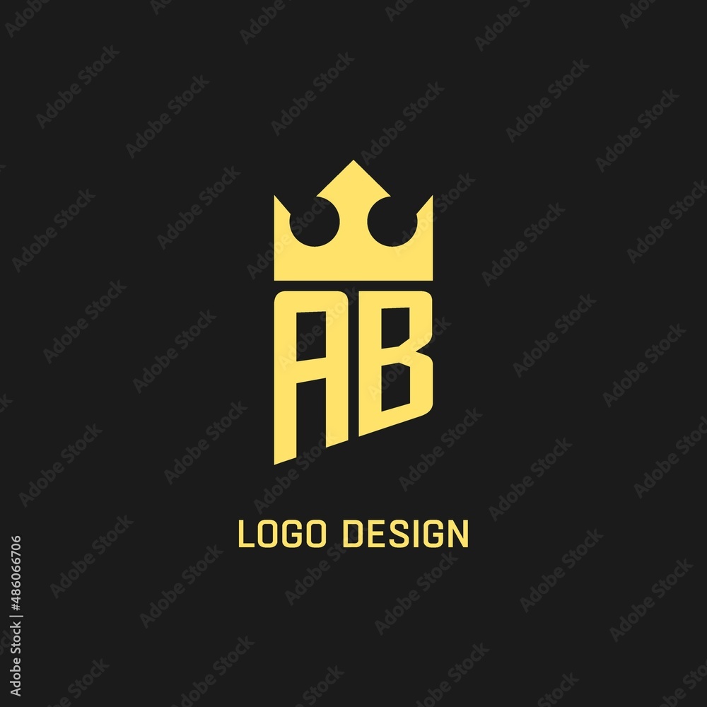 Monogram AB logo shield crown shape, elegant and luxury initial logo style Stock Vector | Adobe ...