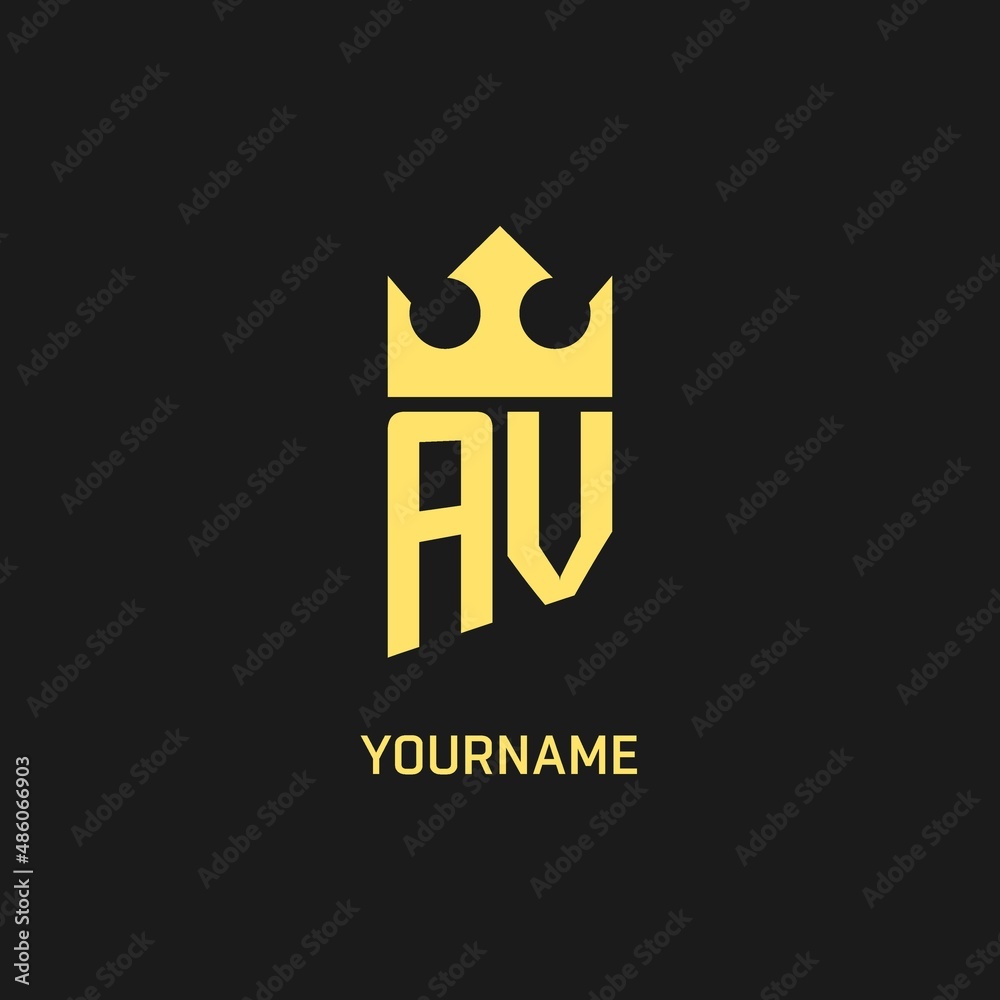 Monogram AV logo shield crown shape, elegant and luxury initial logo ...