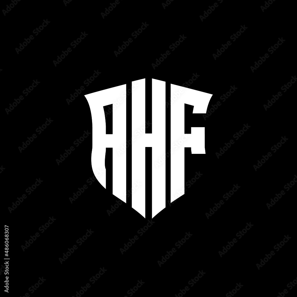 AHF letter logo design with black background in illustrator, vector ...