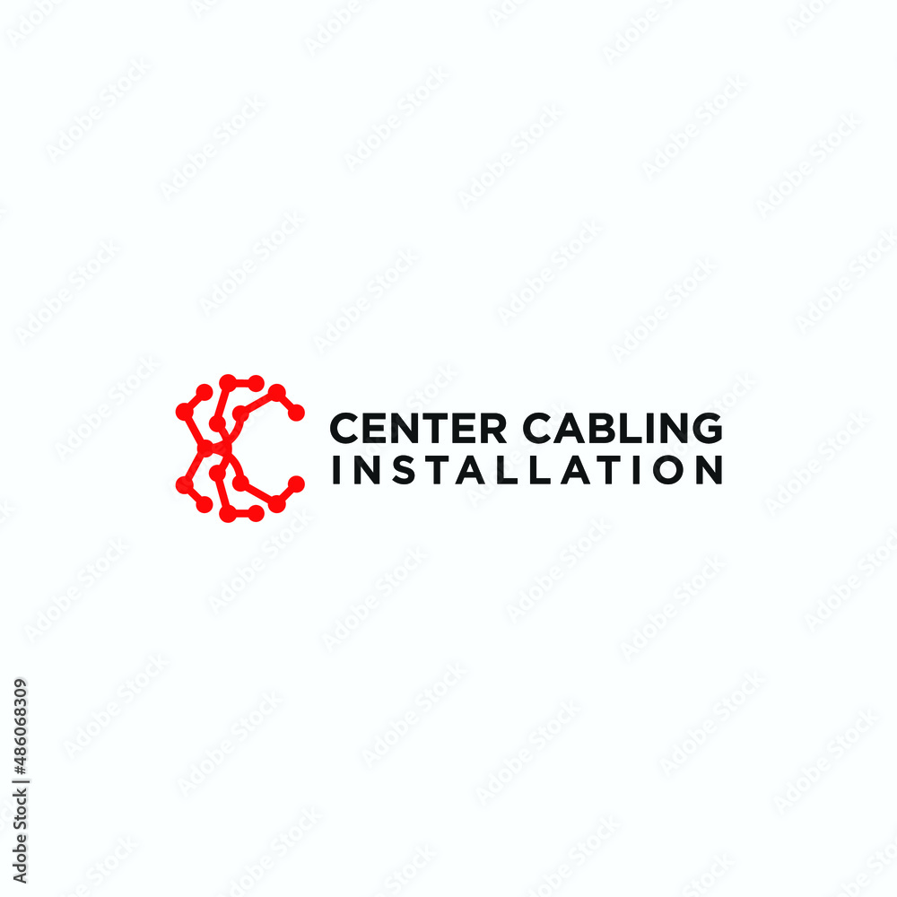 center cabling installation logo vector design illustration ideas ...