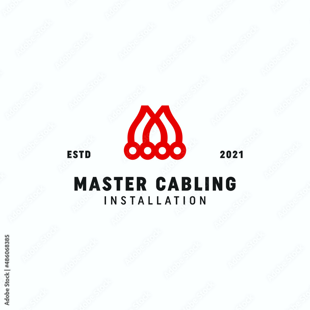 bold mater cable logo vector design ideas concept, master cabling ...
