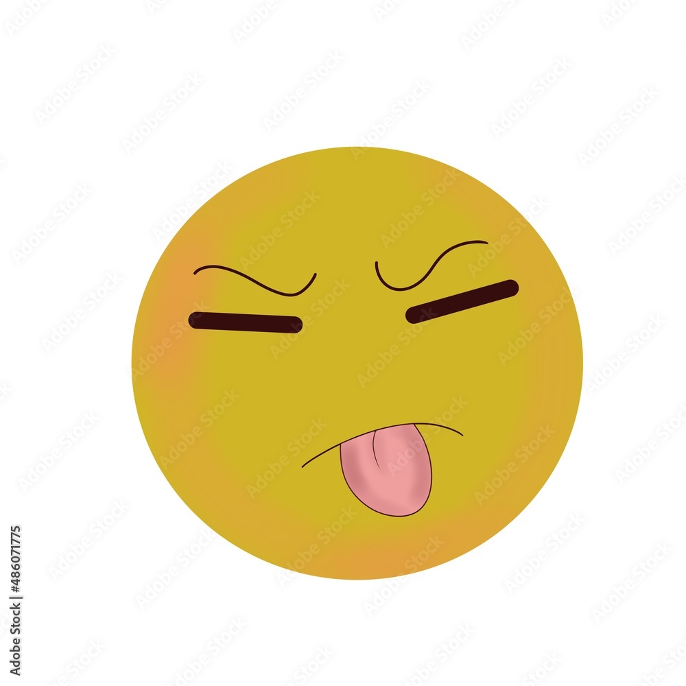 smiley face with his tongue hanging out Stock Illustration | Adobe Stock