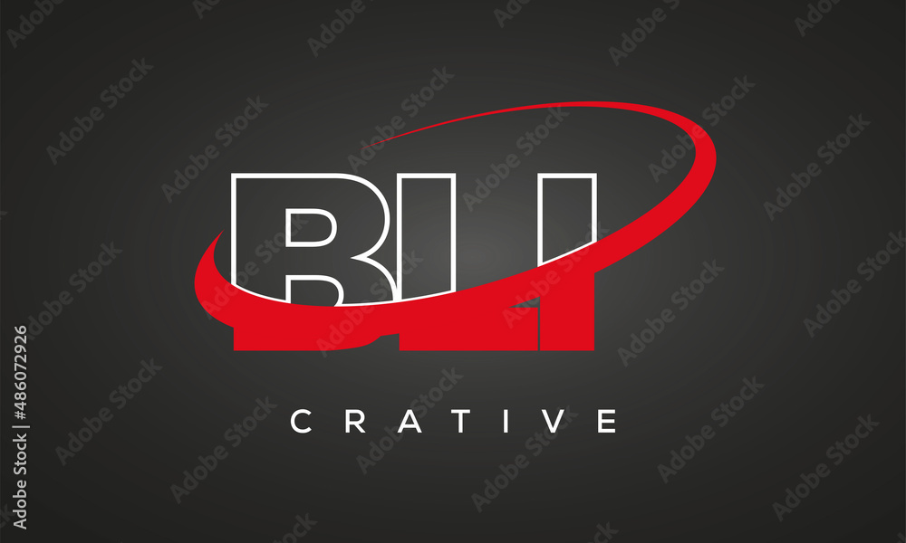 BLI letters creative technology logo with 360 symbol vector art ...