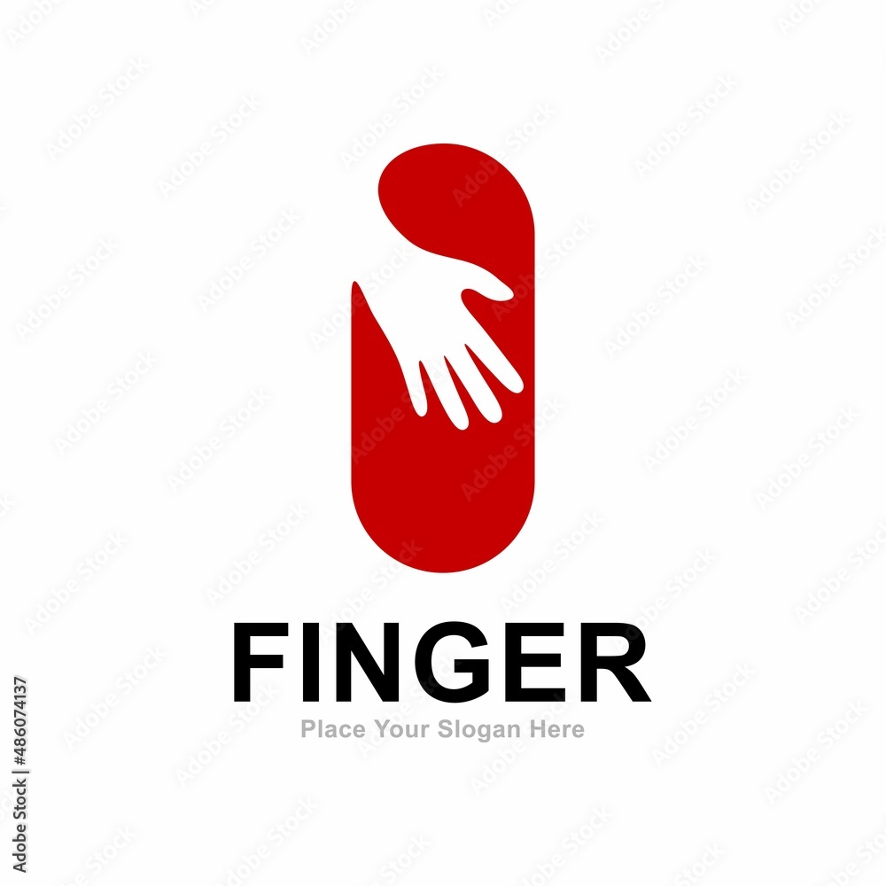 letter I with hand fingers logo vector design. Suitable for hand symbol ...