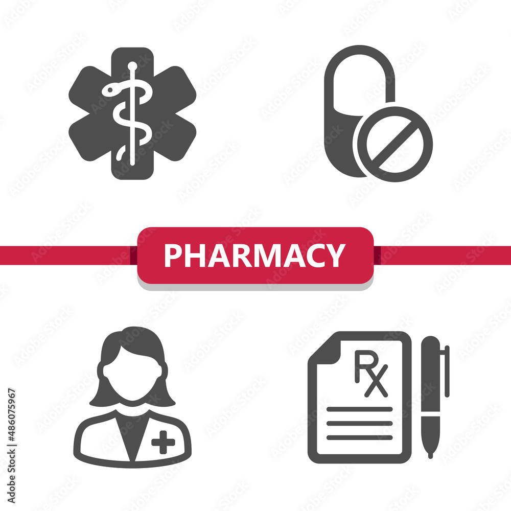 Pharmacy Icons Stock Vector | Adobe Stock