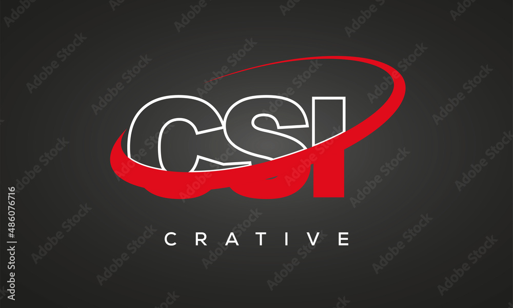 CSI letters creative technology logo with 360 symbol vector art ...
