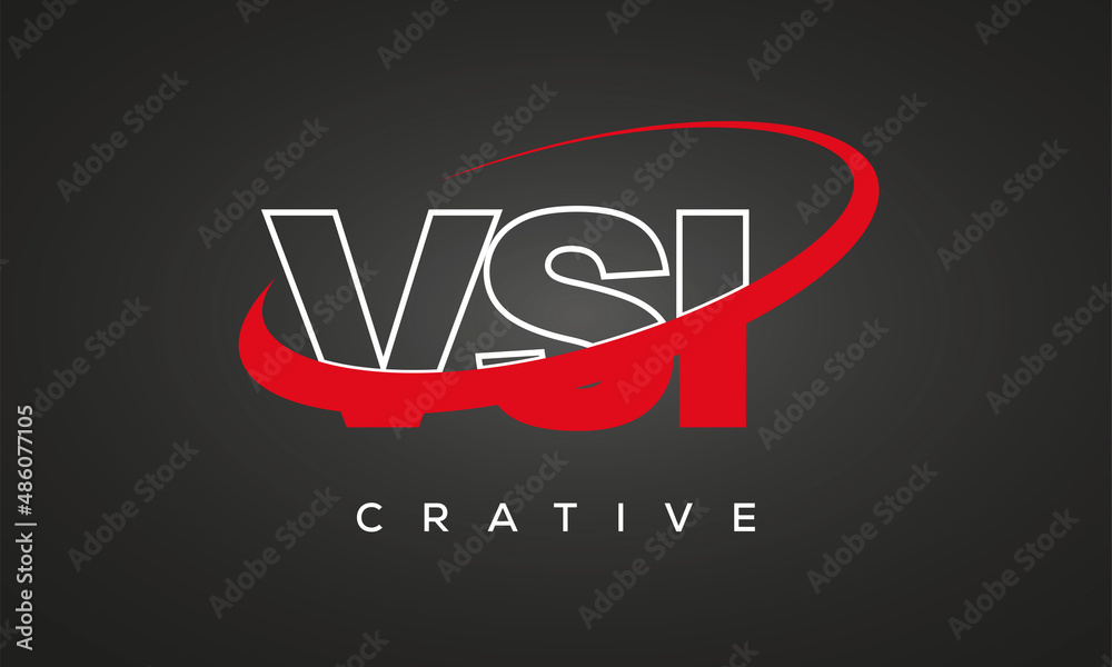 Vetor de VSI letters creative technology logo with 360 symbol vector ...