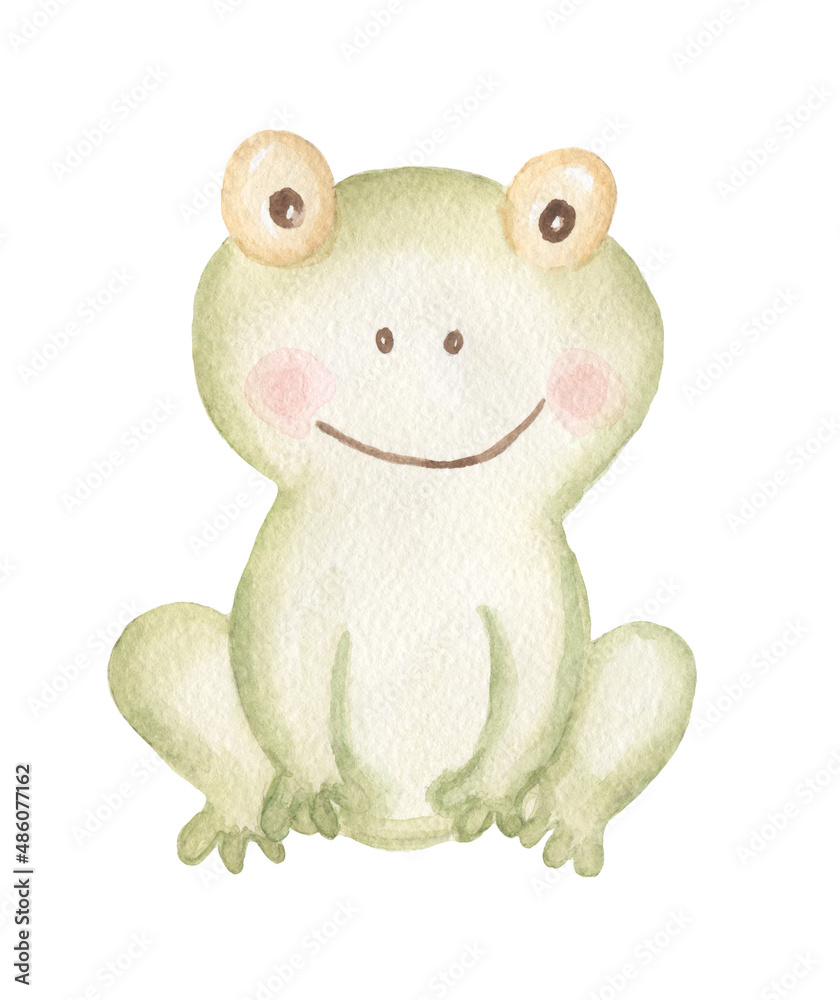Cute Boho Animal Clipart, Watercolor hand drawn frog illustration, Kids ...