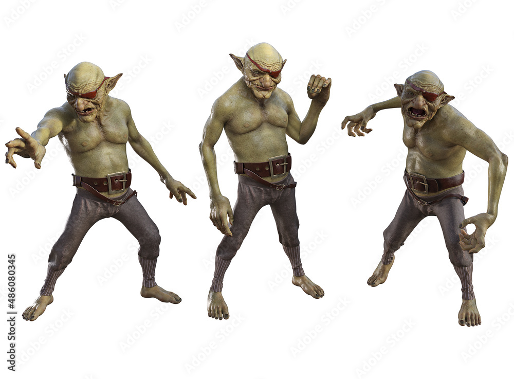 Pirate Goblin Pose set 1 Stock Illustration | Adobe Stock