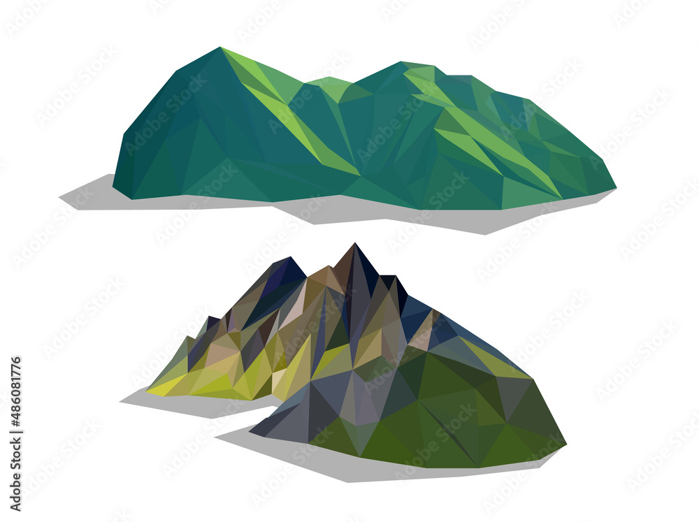 Mountain polygon vector icons ,geometric and triangle shape design, can ...
