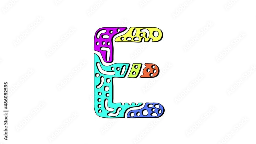 Letter E with shadow isolated on clear White background. 4K video ...