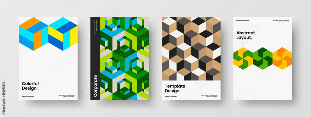 Creative front page design vector illustration set. Original geometric ...