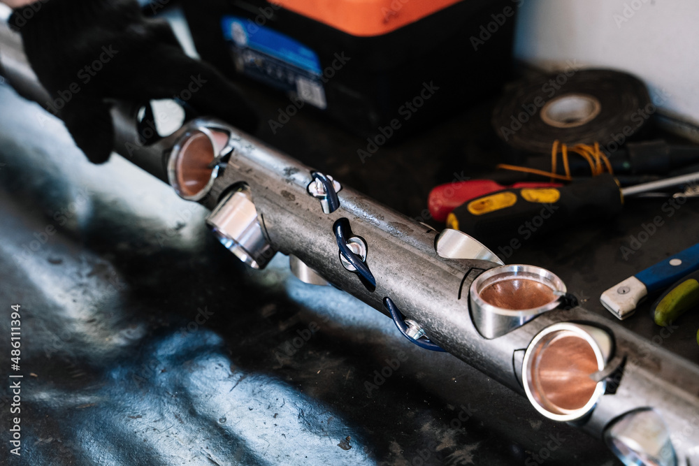 The shape charge loaded in gun and conveyed in hole on wireline to ...