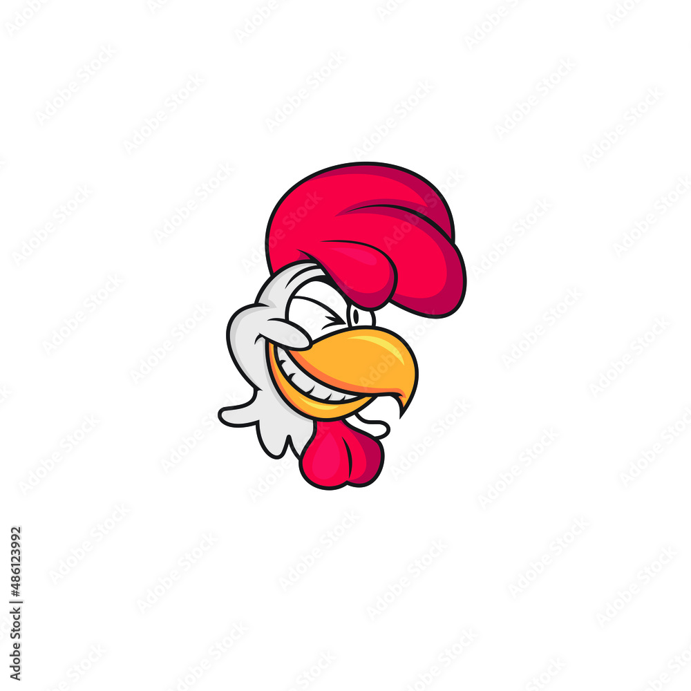 chicken cute cartoon logo vector illustration Stock Vector | Adobe Stock