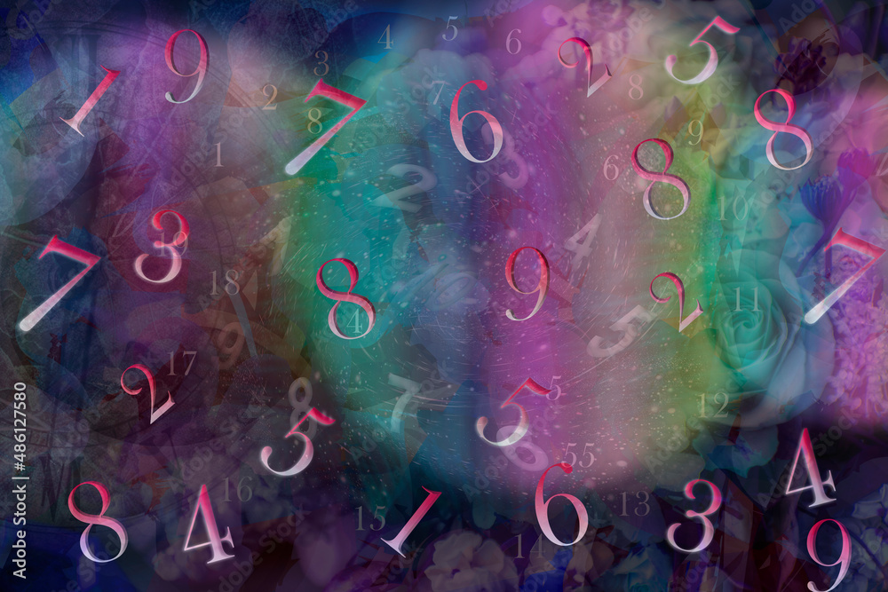 Space background with numbers and circles, numerology Stock ...