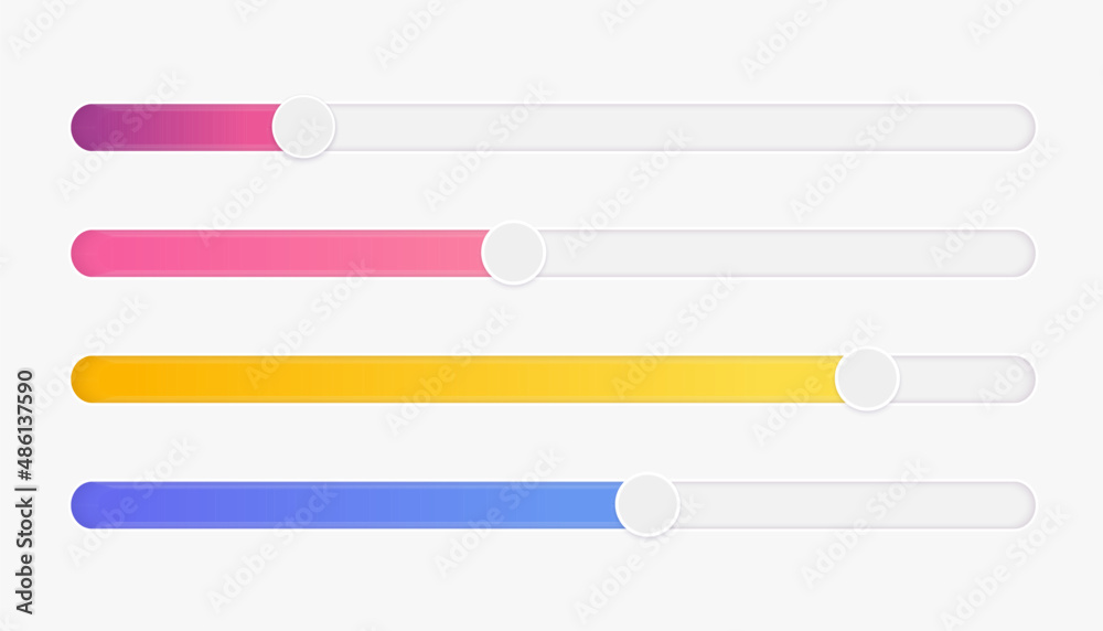 Scrollbar colorful set. Modern design for your website. Vector ...