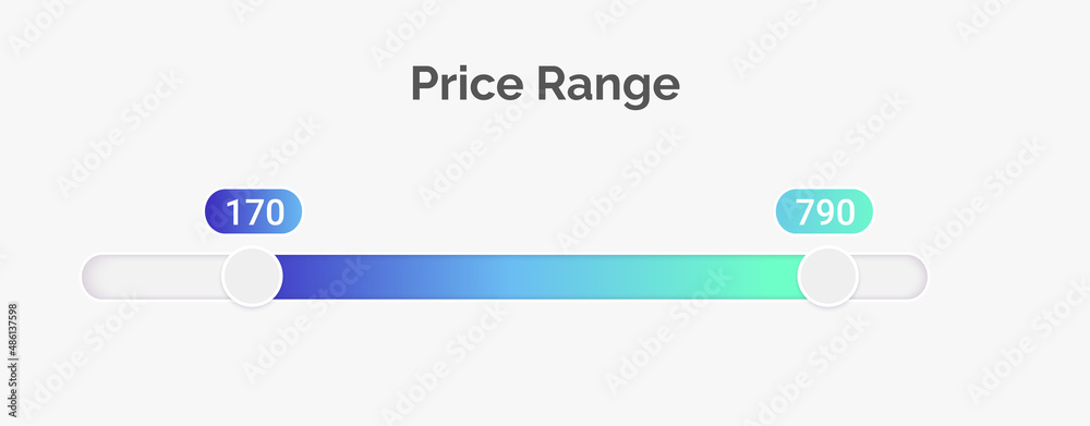 Price Range Filter in modern style for your ui ux design. Vector ...