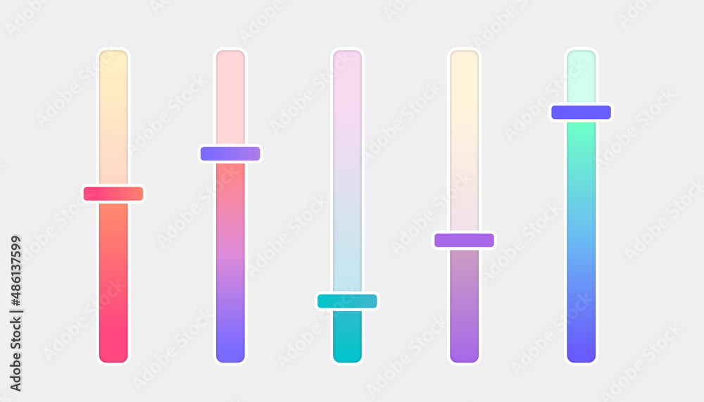 Vecteur Stock Scrollbar set with colorful design for music UI mobile ...