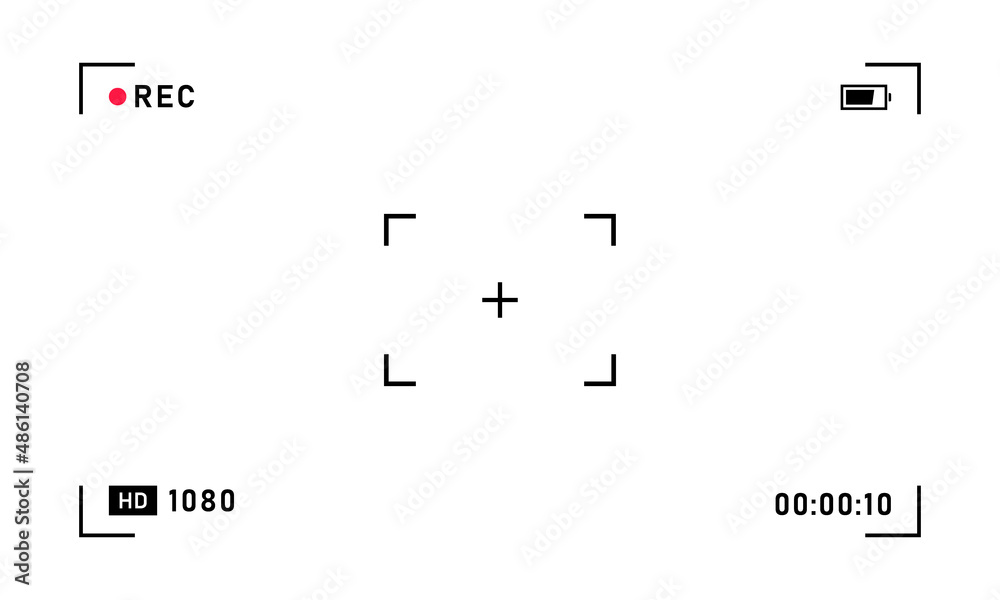 Camera horizontal viewfinder template on a transparent background. 4K ...