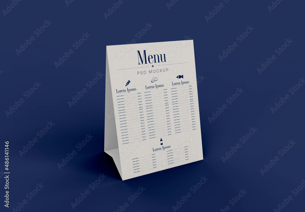 Standing Menu Mockup Stock Template | Adobe Stock