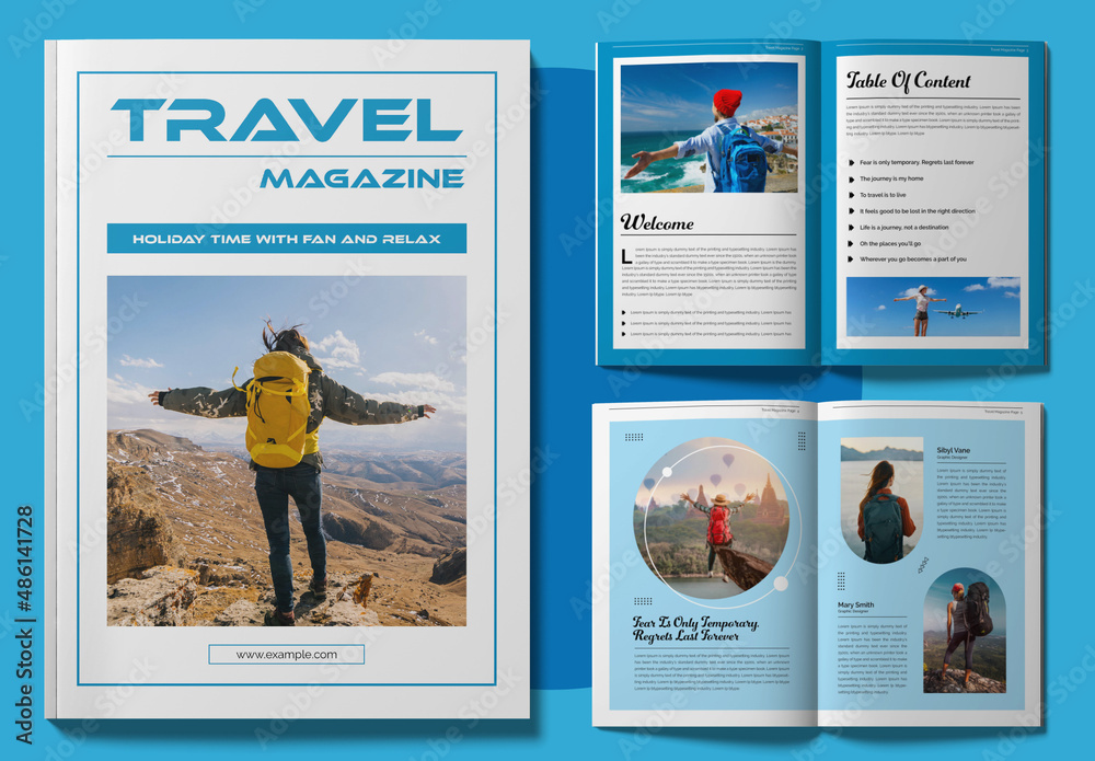 Travel Magazine Design Stock Template | Adobe Stock