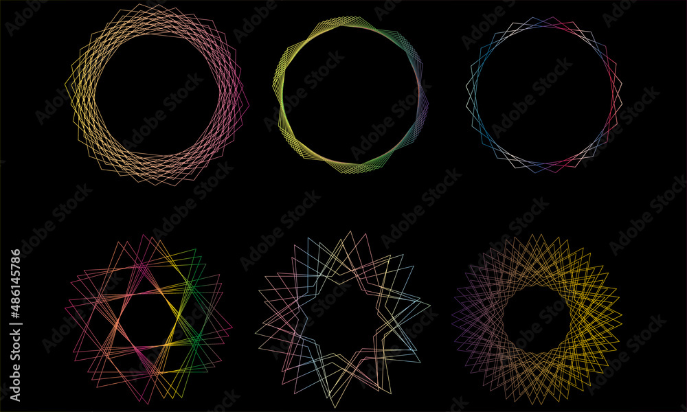 Abstract spirograph elements with gradient. Abstract spirograph ...