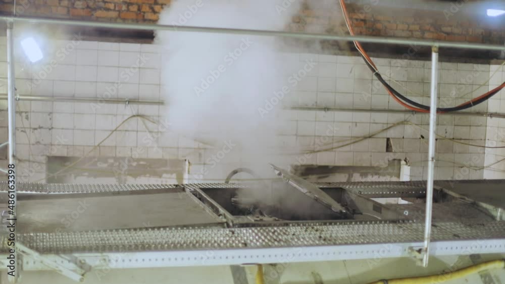 Tanker is in chemical cleaning. Cleaning the truck tank from the inside ...