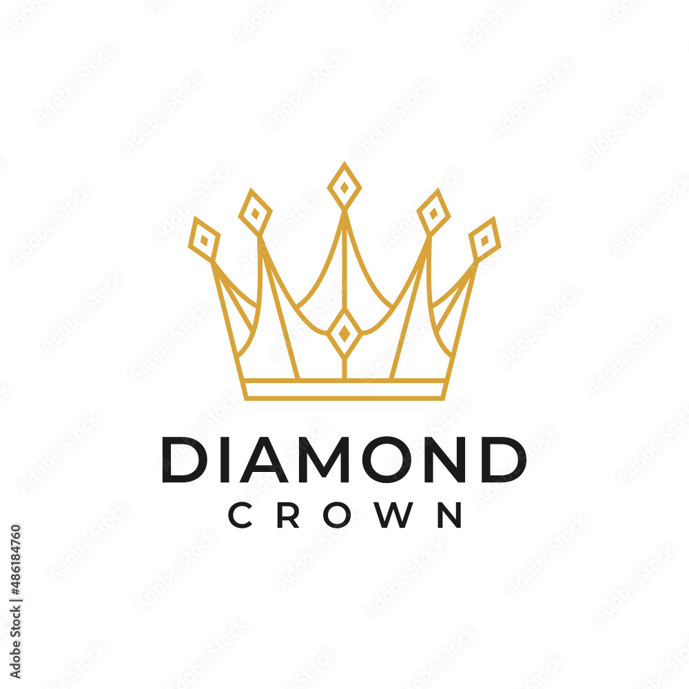elegant diamond crown line logo design Stock Vector | Adobe Stock